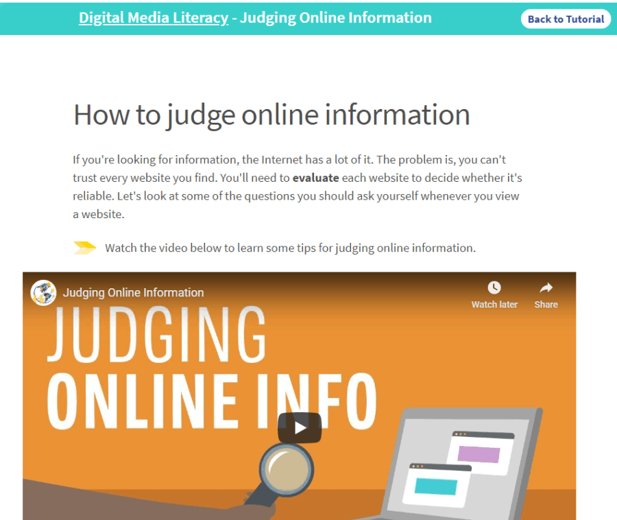 Judging Online Information - Technology Curriculum